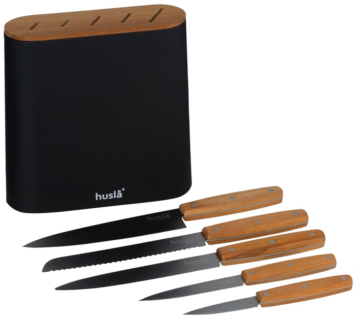 Набор ножей Husla на подставке Акация из 6 предметов (73956) – фото ...