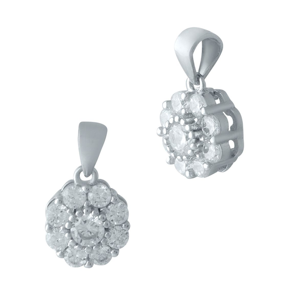 Серебряный кулон Сияющий цветочек с фианитами 000119463 – в интернет ...