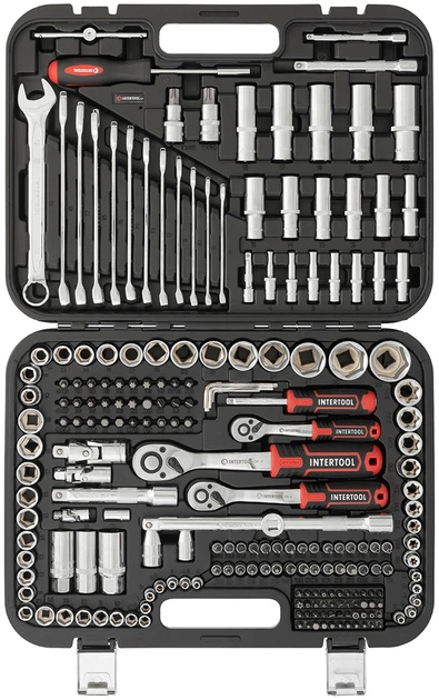 Набор инструментов Intertool Cr-V Storm 1/2" & 3/8" & 1/4" 219 предметов (ET-8219) – фото ...