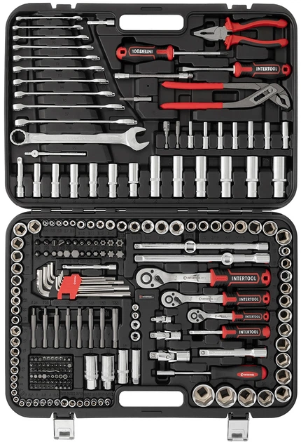 Набор инструментов Intertool Cr-V Storm 1/2" & 3/8" & 1/4" 233 предмета ...