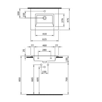 Тумба підвісна DEVIT LAGUNA з умивальником 60, антрацит (0020110A) – фото, відгуки ...