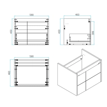 Тумба підвісна DEVIT LAGUNA з умивальником 60, антрацит (0020110A) – фото, відгуки ...
