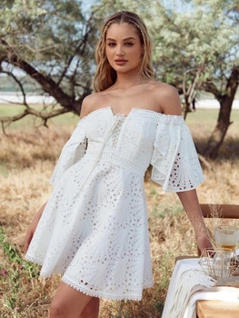 Сукня коротка літня жіноча Gepur 43589 XS Молочна (5000035683846) – Брендовий одяг | ROZETKA