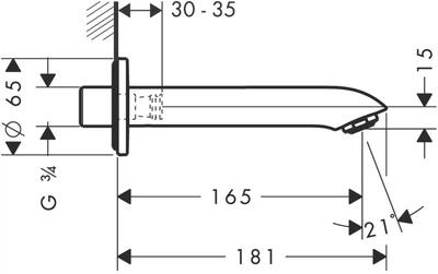 Вилив для ванни HANSGROHE Metris 31494000 хром 18.1 см – фото, відгуки ...