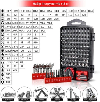 Професійний набір, прецизійних магнітних викруток 138 в 1 Sharden для ...