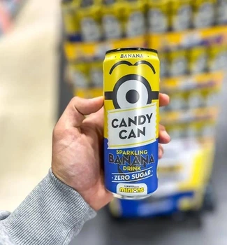 Газований напій Candy Can Minion Sparkling Banana Drink Zero Sugar ...