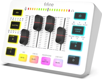 Мікшерний пульт Fifine Sound Card (SC3W) White – фото, відгуки ...