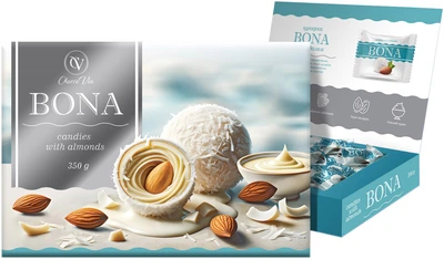 Конфеты Chocco Via Bona с миндалем 350 г (4820148612196) – купить в ...