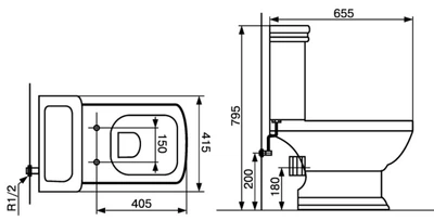 Унітаз-компакт DEVIT Retro 3010127 з бачком і сидінням дюропласт Soft Close – фото, відгуки ...