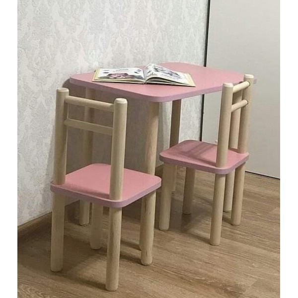Столик детский и 2 стульчика Toys , высота 40 см. Розовый 60/40 см ...