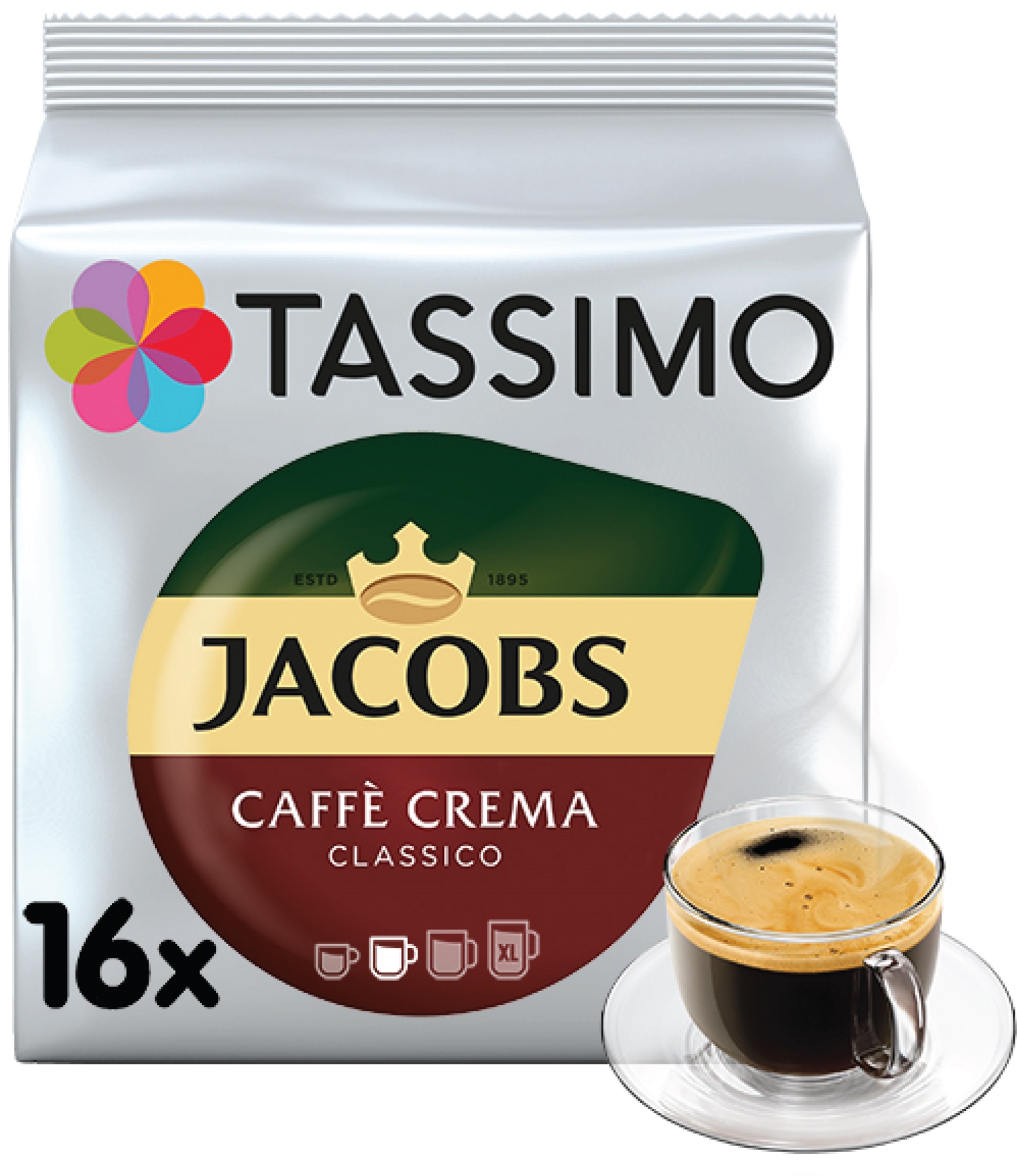 Купить Кофе молотый в капсулах Tassimo Jacobs Caffe Crema Classico 112 ...