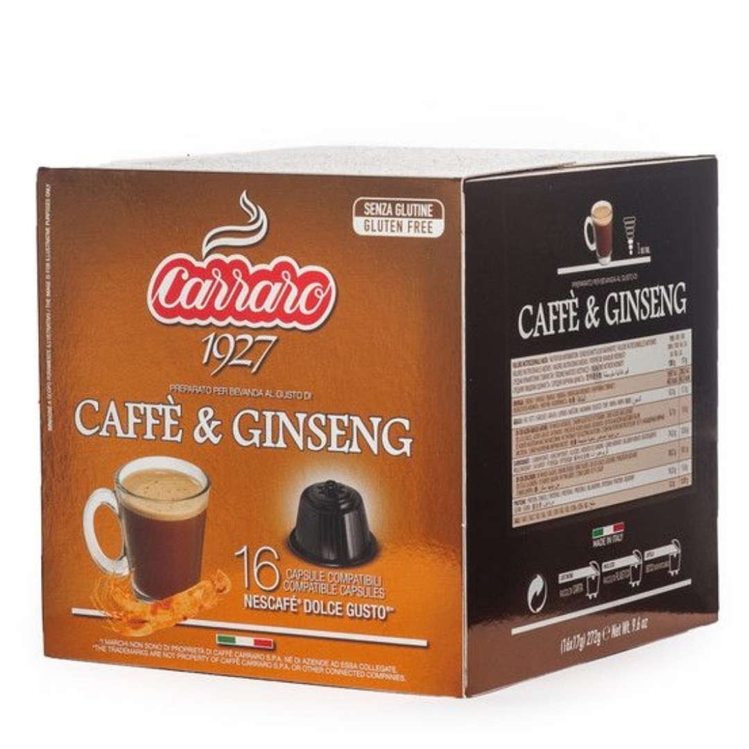 Купить Кофе с женьшенем в капсулах Dolce Gusto 16 cap. Carraro Caffe S ...