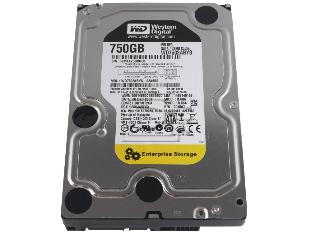 Жесткий диск Western Digital RE3 750 Gb (3.5", 7200 RPM, 32Mb, SATAII ...