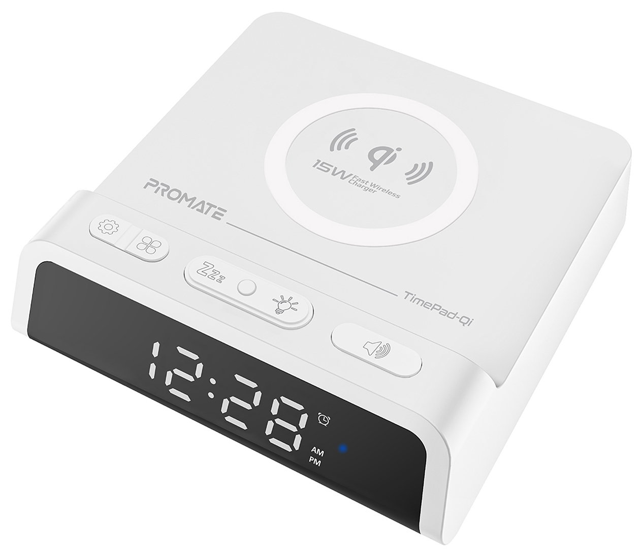 Настільний годинник-будильник Promate TimePad-Qi з бездротовою зарядкою ...