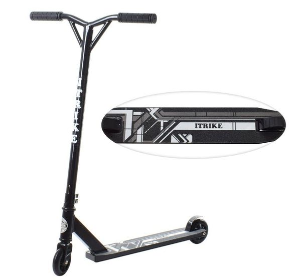 Самокат трюковий iTrike SR 2-036-2-B чорний Колеса пластик ПУ 100 мм Кермо 85 см – низькі ціни ...