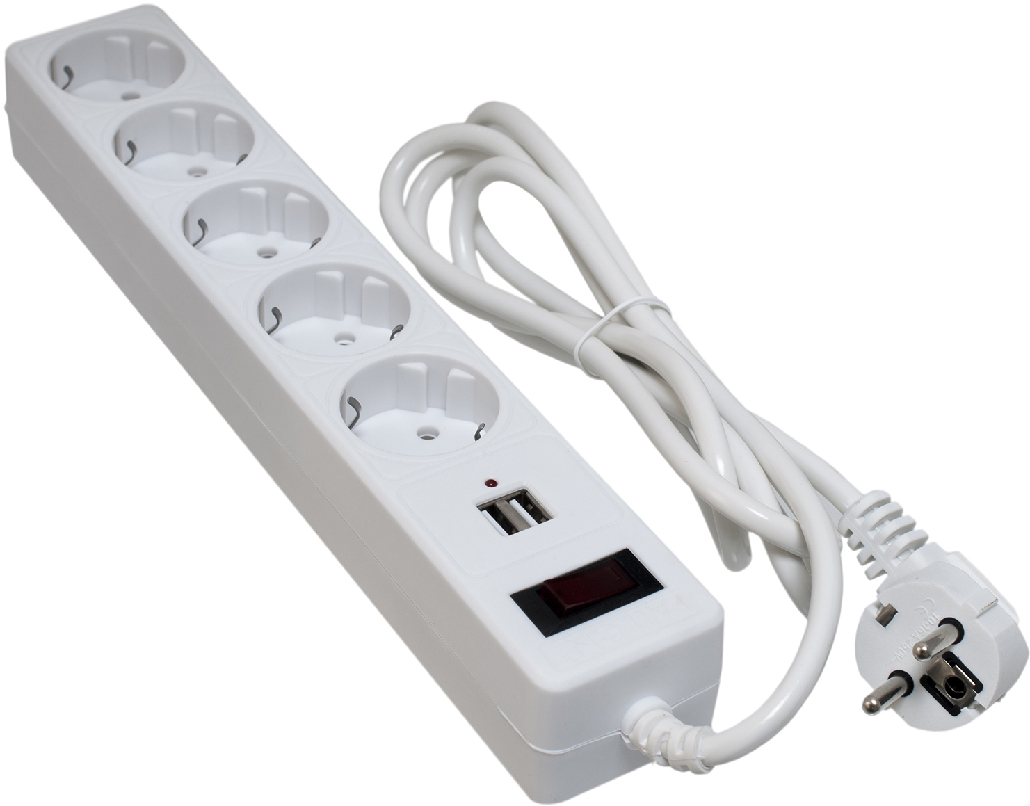 Мережевий фільтр Patron SP-52-USB-W 5 розеток + 2 x USB 2.0 2.1A 1.8 м ...