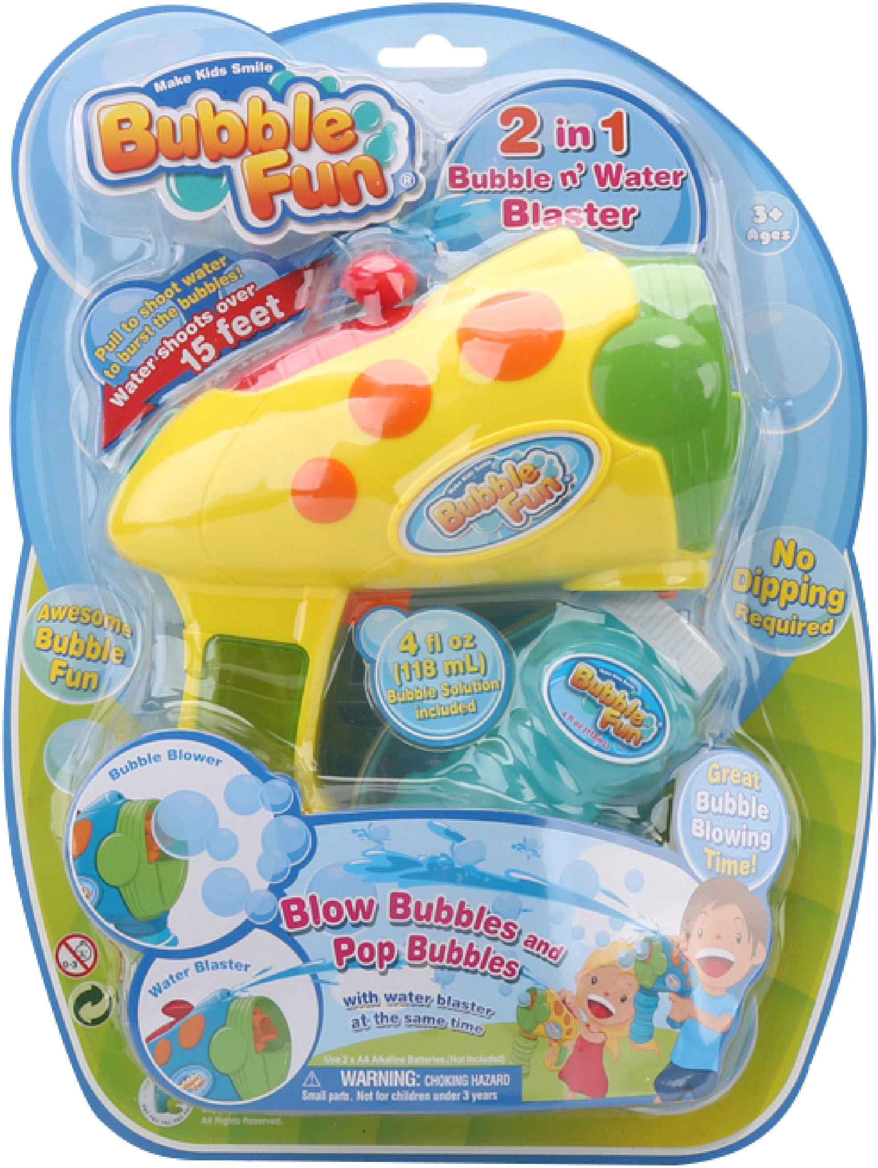 Мыльные пузыри Make Kids Smile Bubble Fun 2 в 1 Пистолет для пузырей и ...