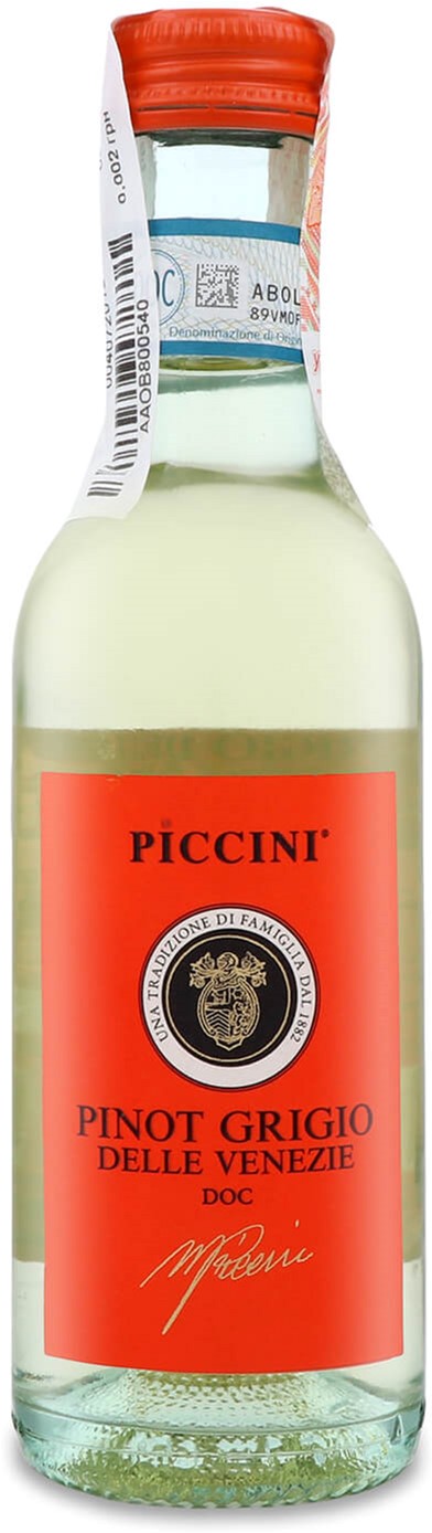 Вино Piccini Pinot Grigio DOC mini белое сухое 0.187 л 12% ...