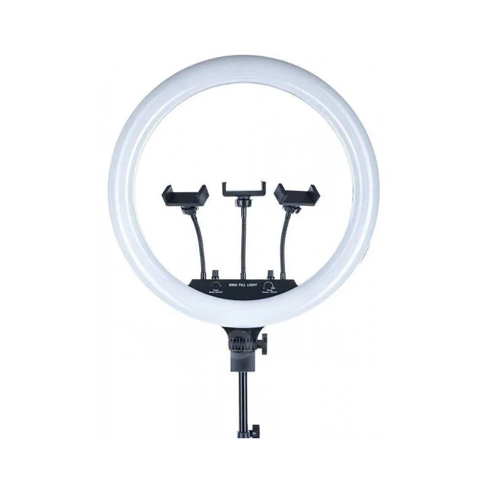 Кольцевая светодиодная RGB лампа LED Lux 56 см MJ56 с тройным зажимом ...