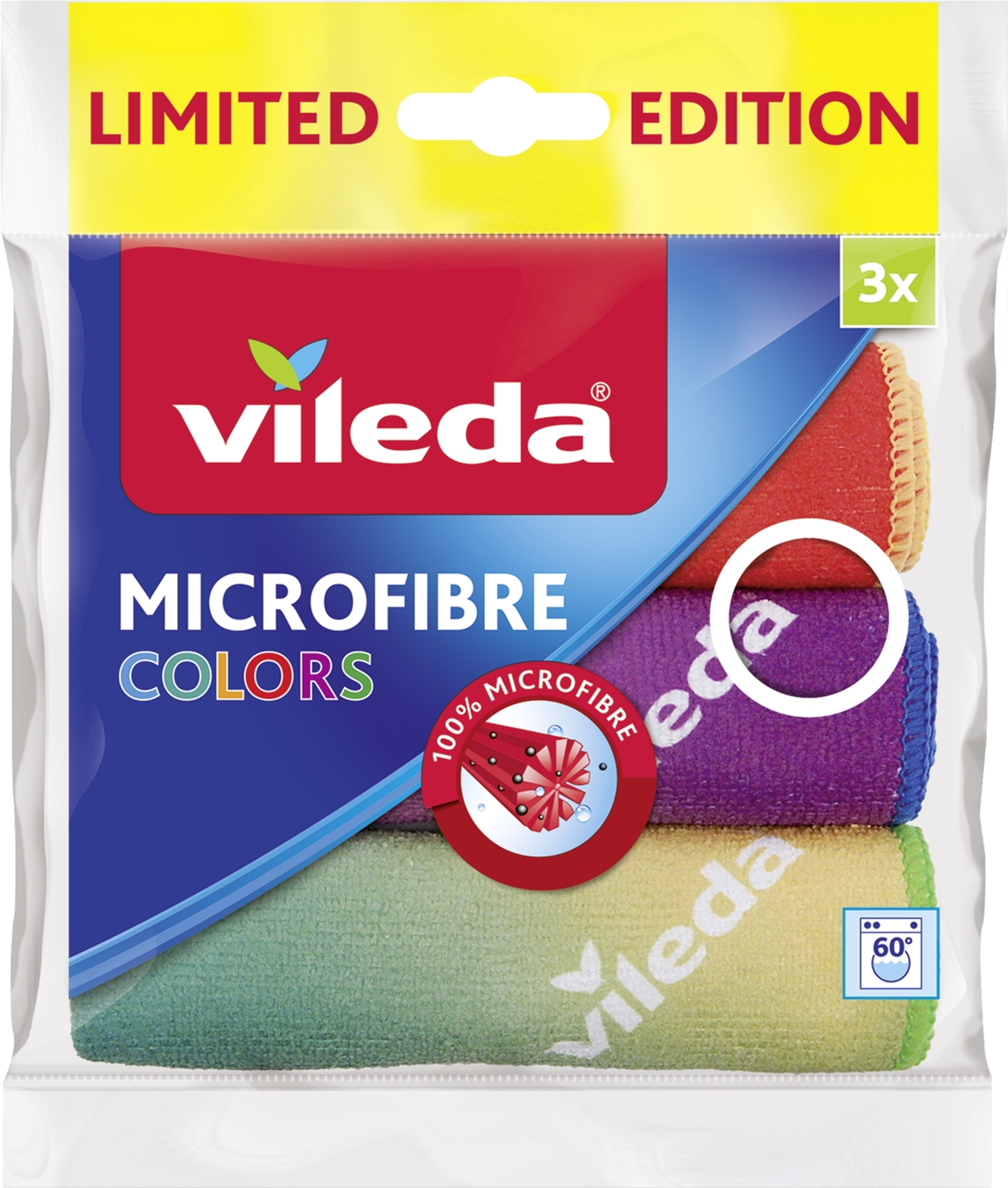 Салфетки микрофибра Vileda Microfiber Colors Design 3 шт (4023103208124 ...