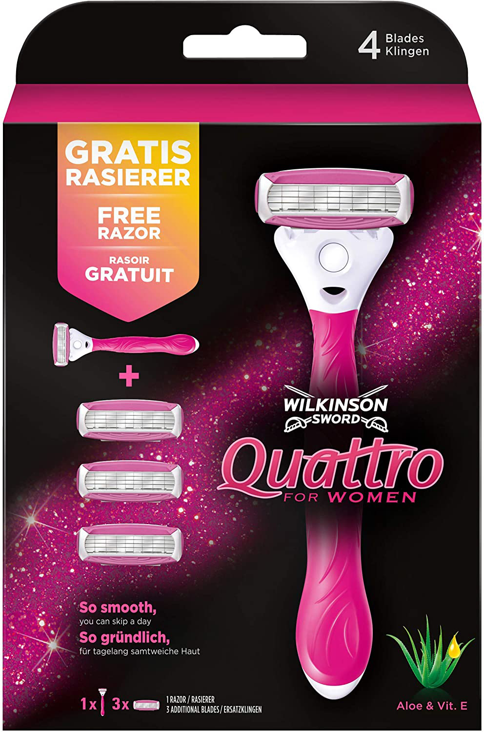 Станок для бритья Wilkinson Sword Quattro for Woman Clampack + 3 ...