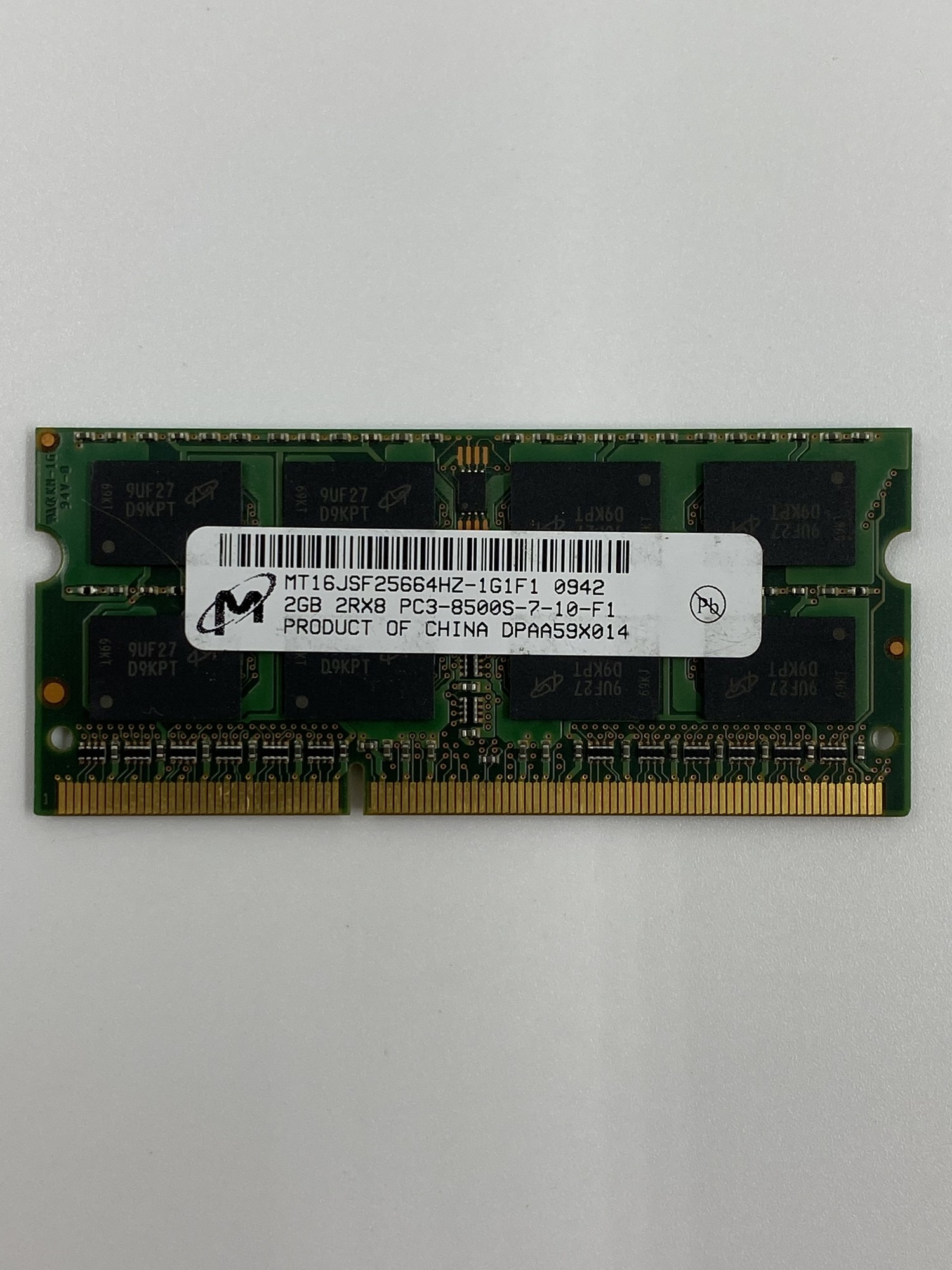 Оперативная память для ноутбука Micron Sodimm Ddr3 2gb 1066mhz 8500s