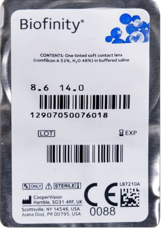 Контактные линзы Cooper Vision Biofinity BC=8.6 DIA=14.0 PWR=-3.25 1 ...