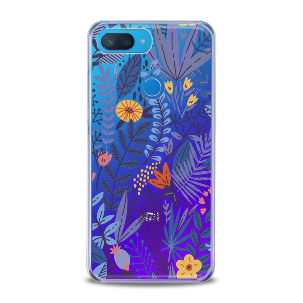 Чехол силиконовый для Xiaomi (Синие полевые цветы) Pocophone F1 ксиоми ...