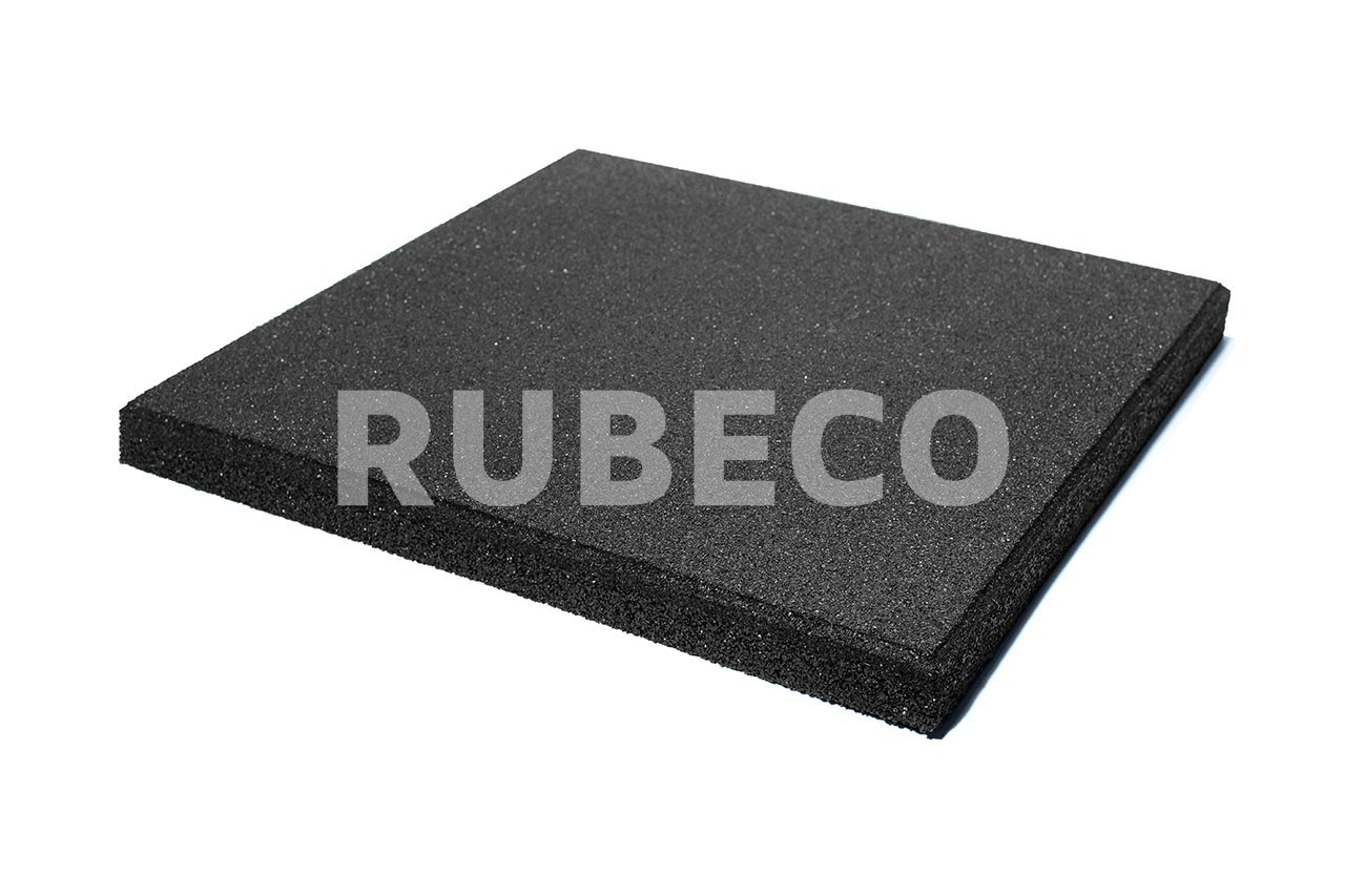 Резиновая плитка RUBECO 500*500*20мм черная – характеристики | ROZETKA