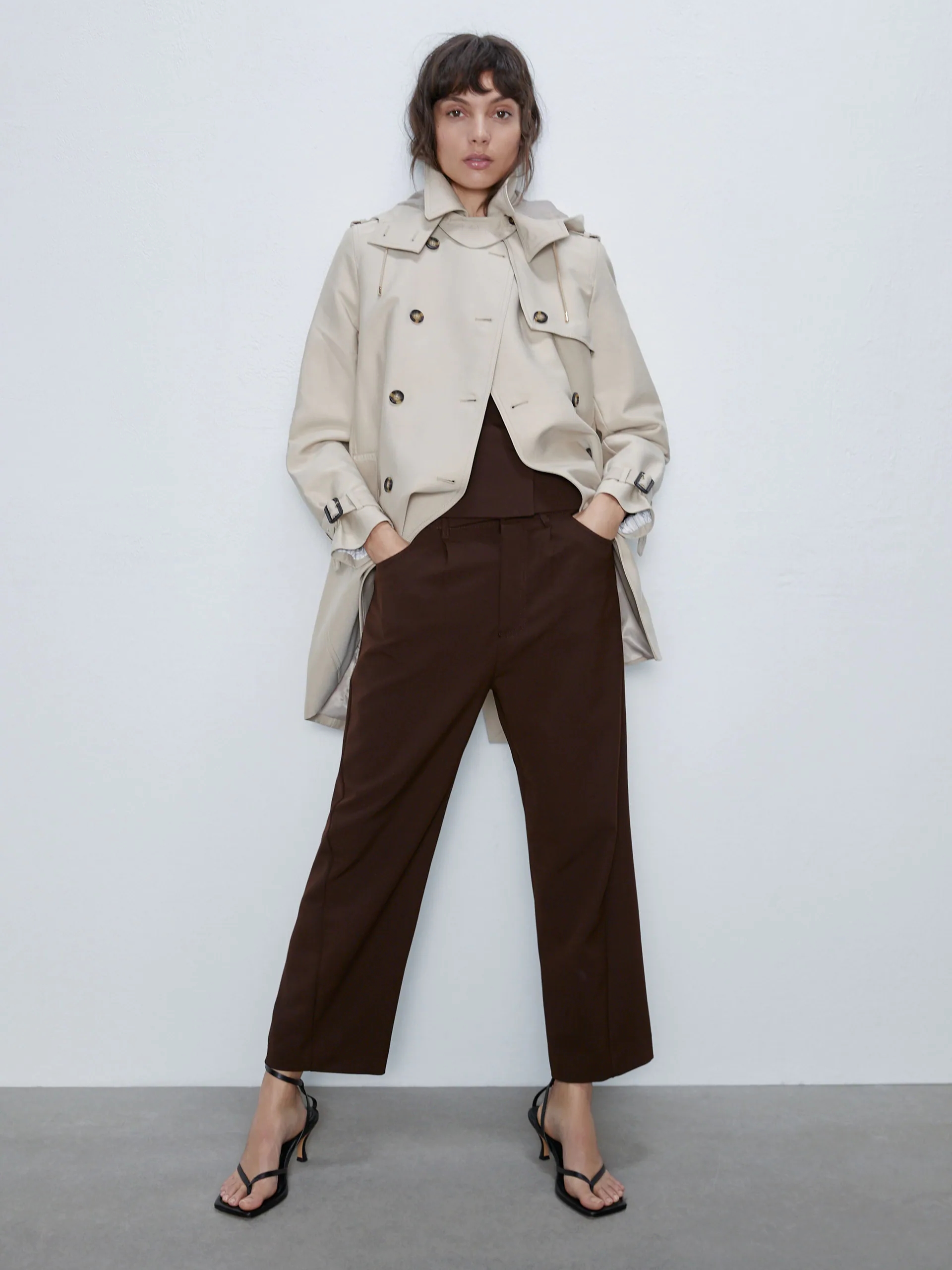 Тренч женский Zara 0518/062/711 S Бежевый (00518062711029) – в интернет ...