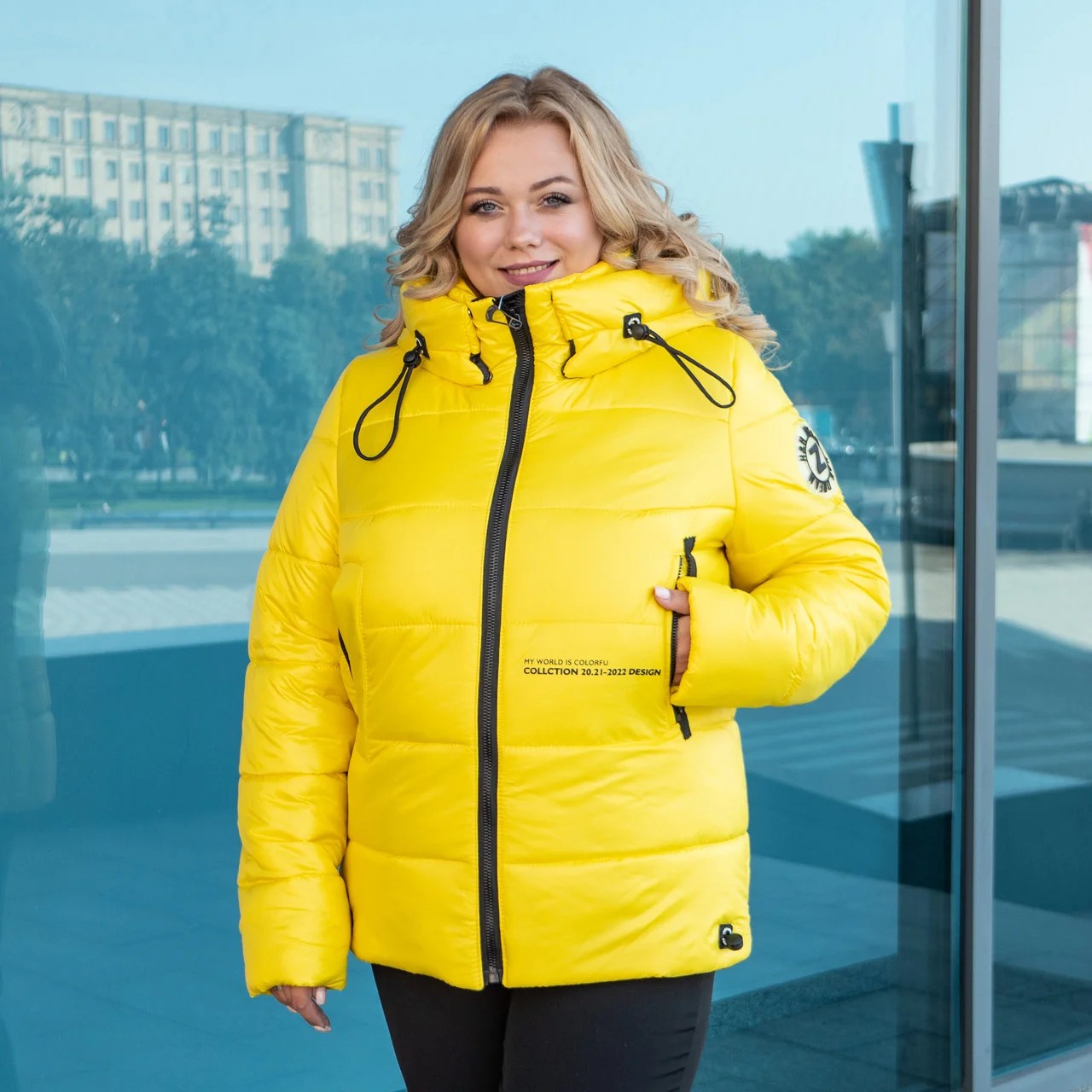 Зимняя женская куртка большого размера UF-Fashion Милана-sk 46 желтый ...