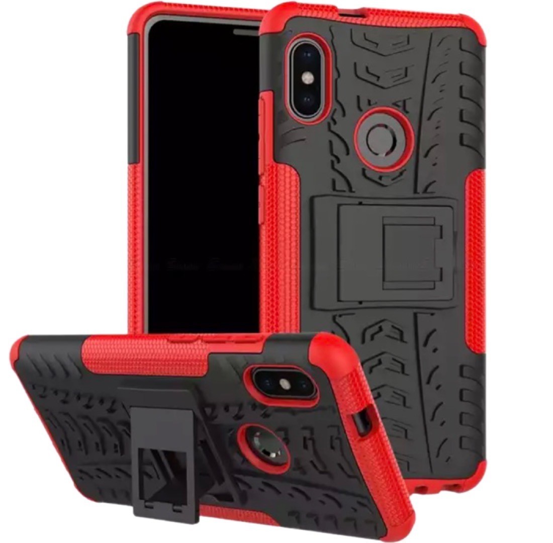 Чехол Armor c подставкой на Xiaomi Redmi Note 5 Pro красный – низкие ...