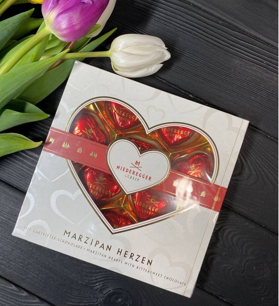 Марципаны Niederegger Lubeck Marzipan Herzen в форме сердца 125г в ...