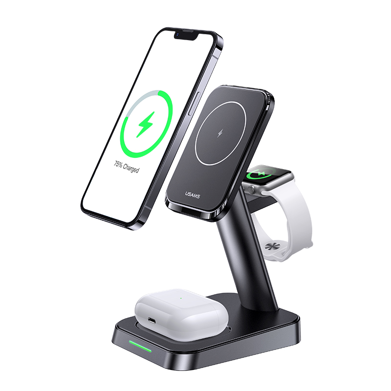 Настольная беспроводная зарядка 3в1 USAMS Wireless Charging Stand US ...