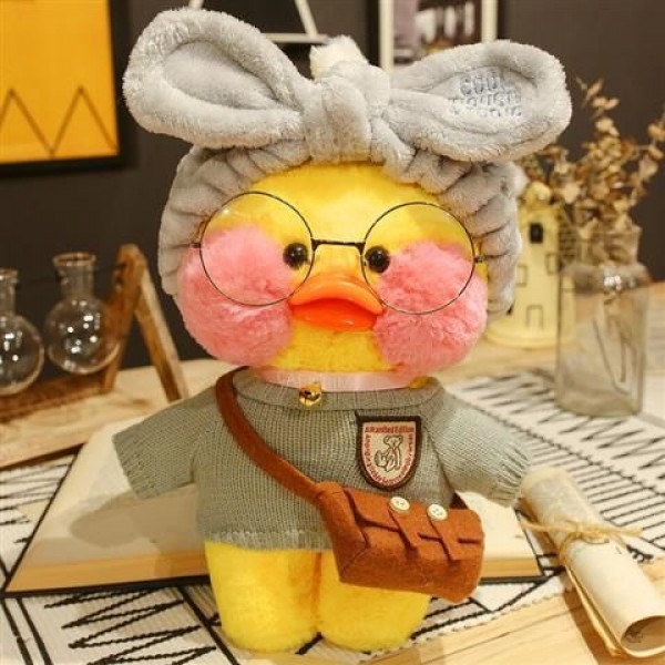 Мягкая игрушка Плюшевая Лалафанфан Уточка Lalafanfan Duck в одежде 30 ...