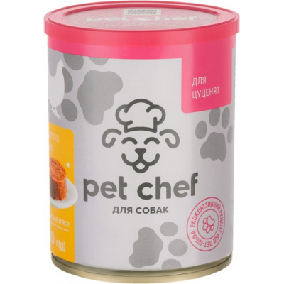 Консервы для собак Pet Chef паштет с курицей для щенков 360 г ...