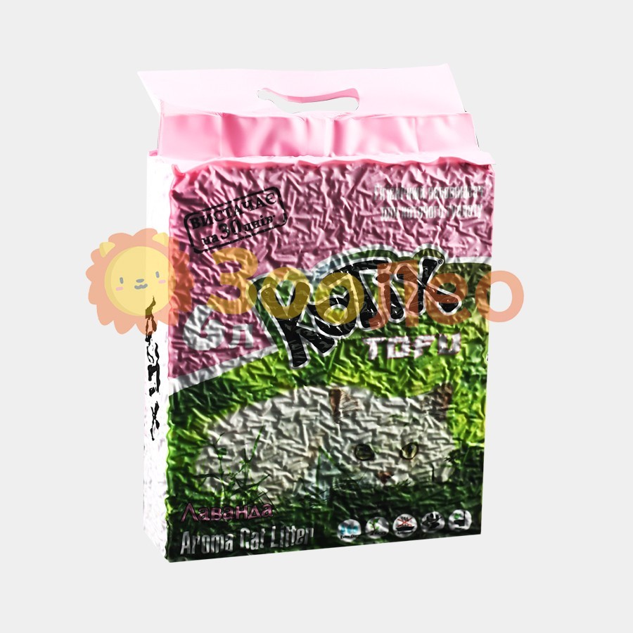 Наполнитель для кошачьего туалета Kotix Тофу Лаванда комкующий 2.55 кг ...