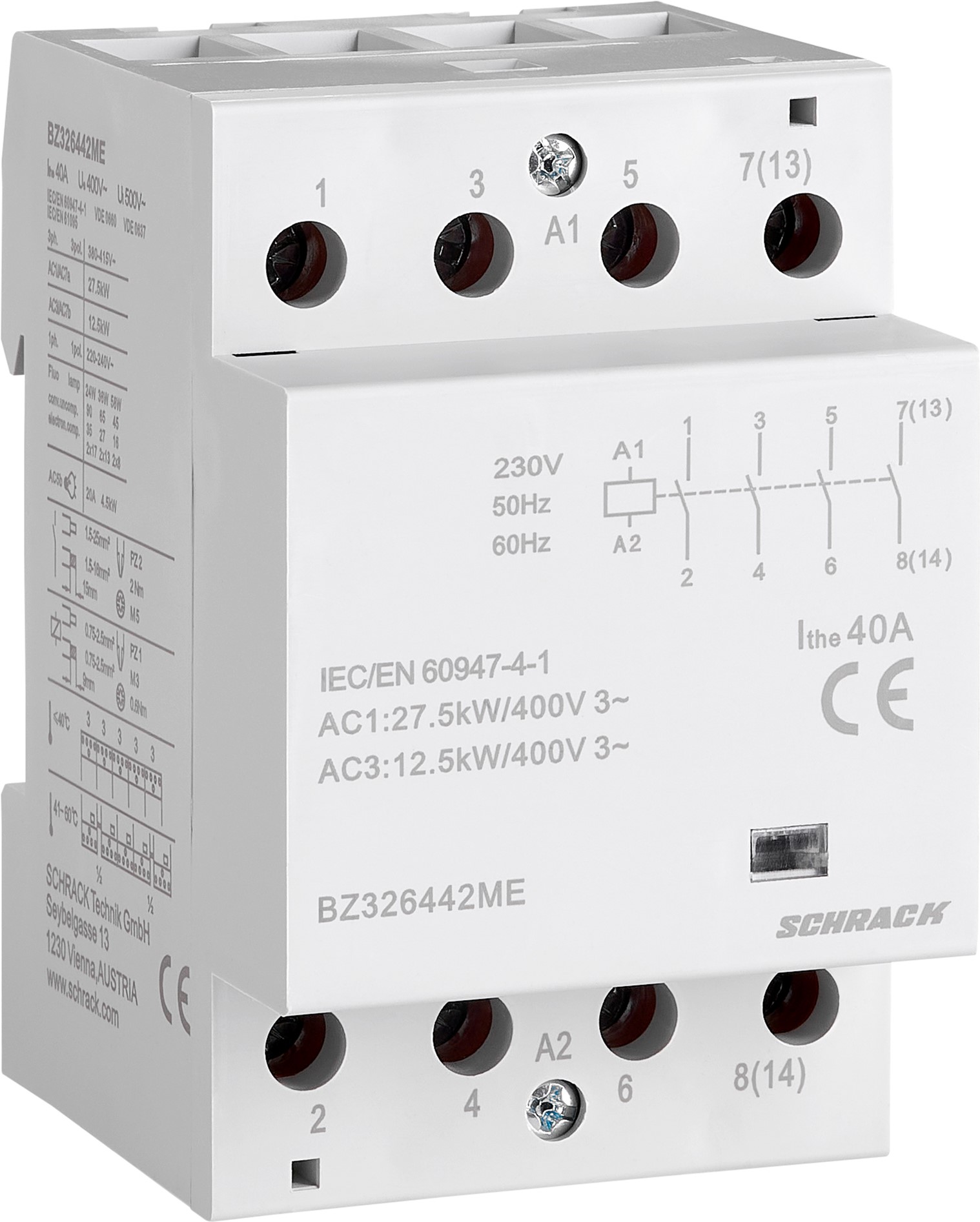 Модульный контактор Schrack Technik 40А 4НО 230В AC – низкие цены ...