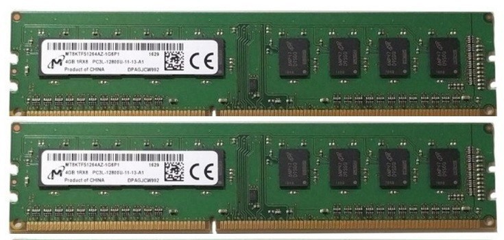 Оперативная память Micron Dimm 8gb 2 4gb Ddr3l 1600mhz Pc3l 12800