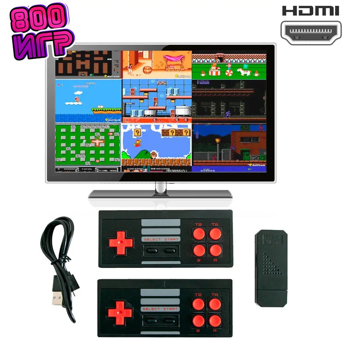 Приставка игровая Mini Game Box D600 HDMI игровая консоль, приставка 8 ...