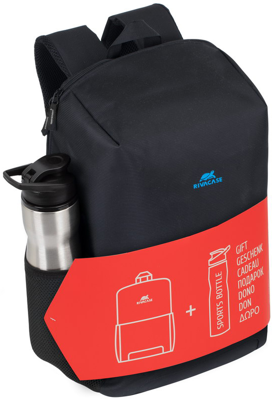 Рюкзак для ноутбука RIVACASE Regent 8068 15.6" Black + спортивна пляшка ...