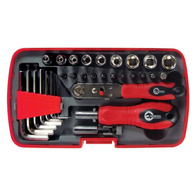 Отвертка с набором инструмента 35 ед., пластиковый футляр. INTERTOOL VT-1035 – фото, отзывы ...