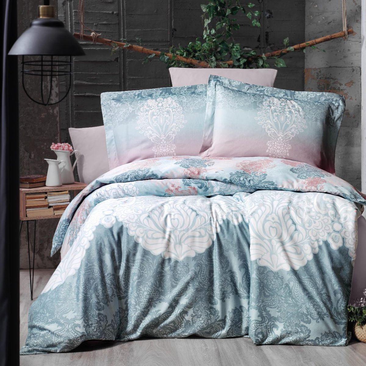 Постельное белье евро Arya Vogue Embroidery Vinum AR-A107268 200х220 см ...
