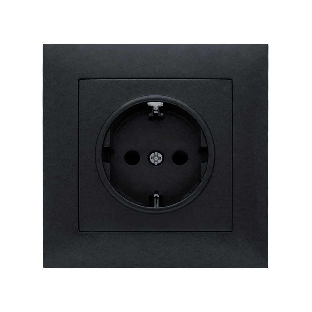 Розетка 1-а із заземленням MARSHEL Ideal чорна (RS16-479-B) – фото, відгуки, характеристики в ...