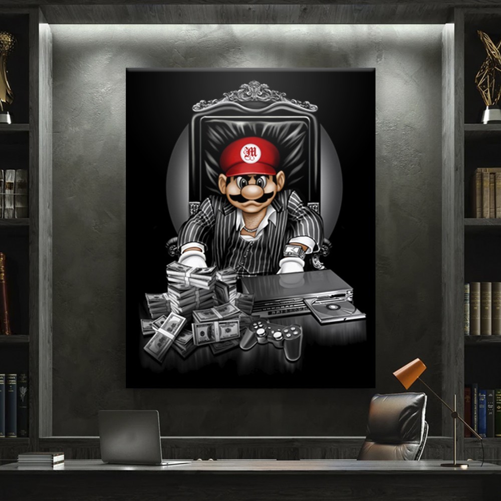 Картина Холстович Mario Mafia 30x40 см. Интерьерная картина с деньгами ...