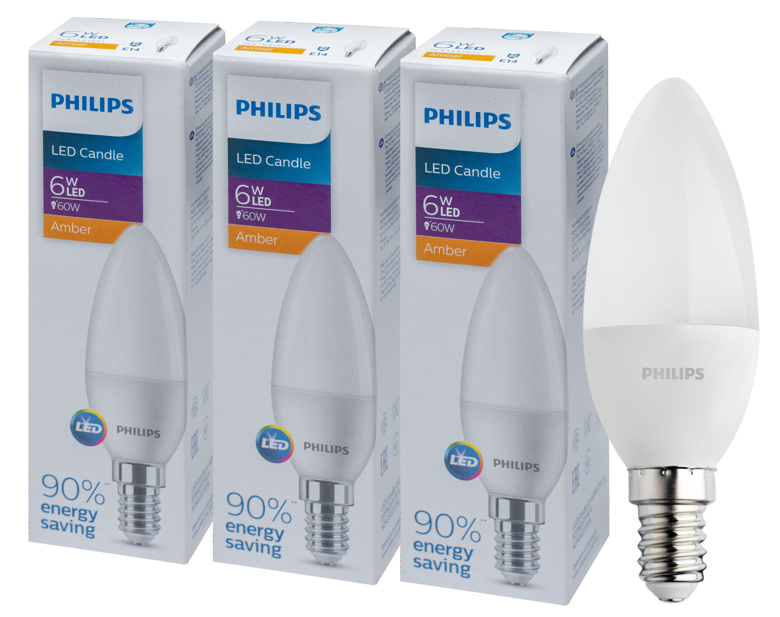 Світлодіодна лампа Philips LEDCandle 6-60 W E14 827 B35NDFR RCA ...