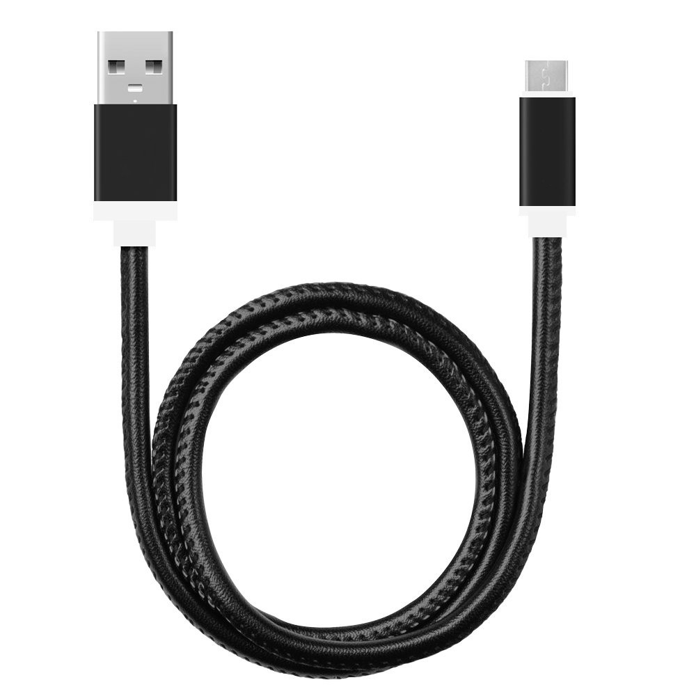 Кабель для зарядки телефона micro usb с тканевым покрытием 1 м Черный с ...