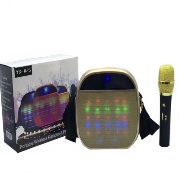 Портативная музыкальная колонка с микрофоном YS-A25 Золотая – низкие ...