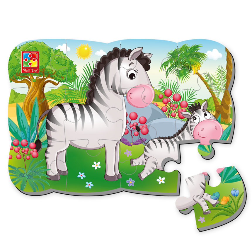 Детские магнитные пазлы А5 "Зебры" VT3205-56 на 12 элементов – низкие цены, кредит, оплата ...