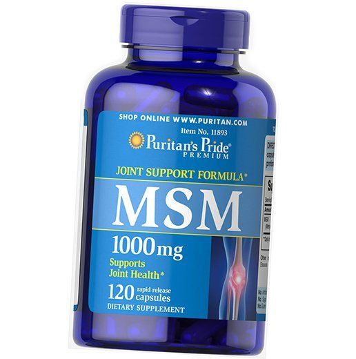 МСМ, Метилсульфонилметан, MSM 1000, Puritan's Pride 120капс (03367004 ...